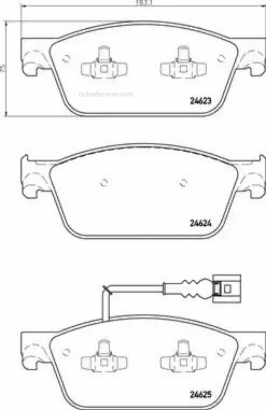 BREMBO P85141 Колодки тормозные VW MULTIVAN V/TRANSPORTER V (2E4) 09- передние с датч.
