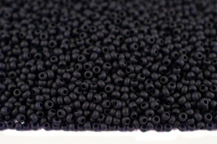 Бисер чешский PRECIOSA круглый 10/0 30110М матовый темно-синий прозрачный, 1 сорт, 50г
