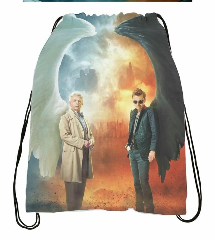 Сумка-мешок для обуви Благие знамения, Good Omens №6