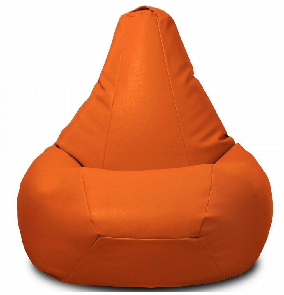 Кресло-мешок Груша, Puff Daddy, Оранжевый ЭКО Кожа, XXXXL, 250 литров, комфорт, кресло, Бескаркасная мягкая мебель