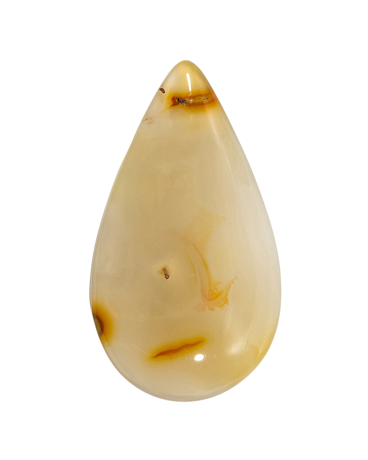 Кабошон из агата, размер 51х29х6 мм, вес 14 грамм