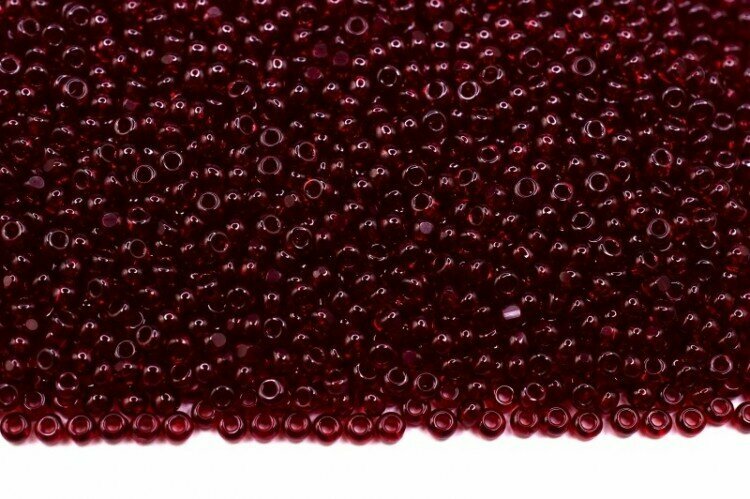 Бисер чешский PRECIOSA Граненый Шарлотта 13/0 90120 бордовый прозрачный, около 10 грамм