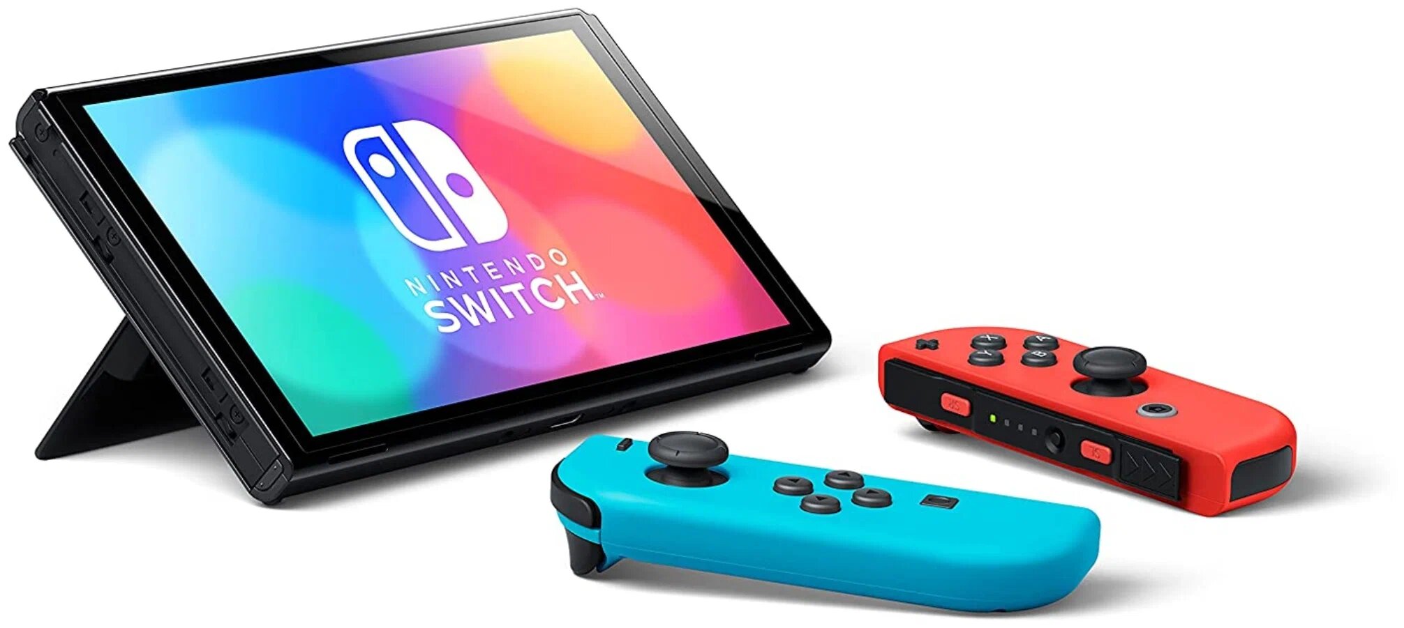 Игровая приставка Nintendo Switch OLED 64 ГБ, неоновый синий/неоновый красный
