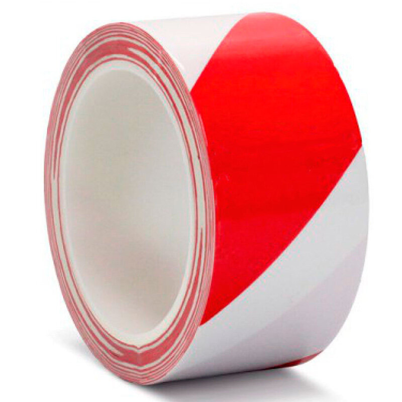 Набор Лента Vell Standart для разметки самоклеящаяся ПВХ, 50мм х 33м х 0.15мм, красно-белый {301588} (5 шт)