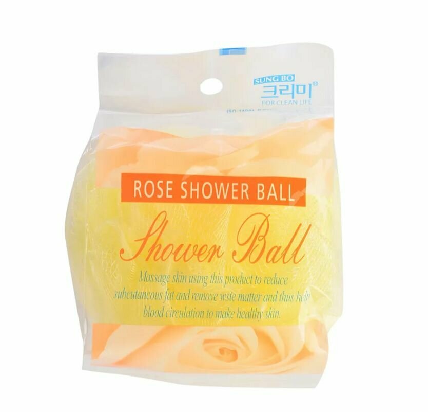 Sungbo Cleamy Мочалка Flower ball rose shower ball, 28х100, 1шт