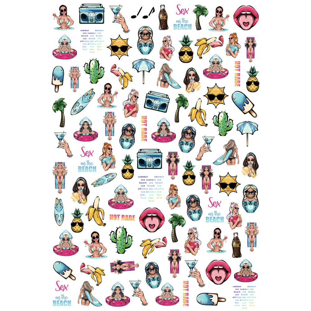 Слайдер-дизайн Crazy Shine Nails mini №1198 HOT BEACH