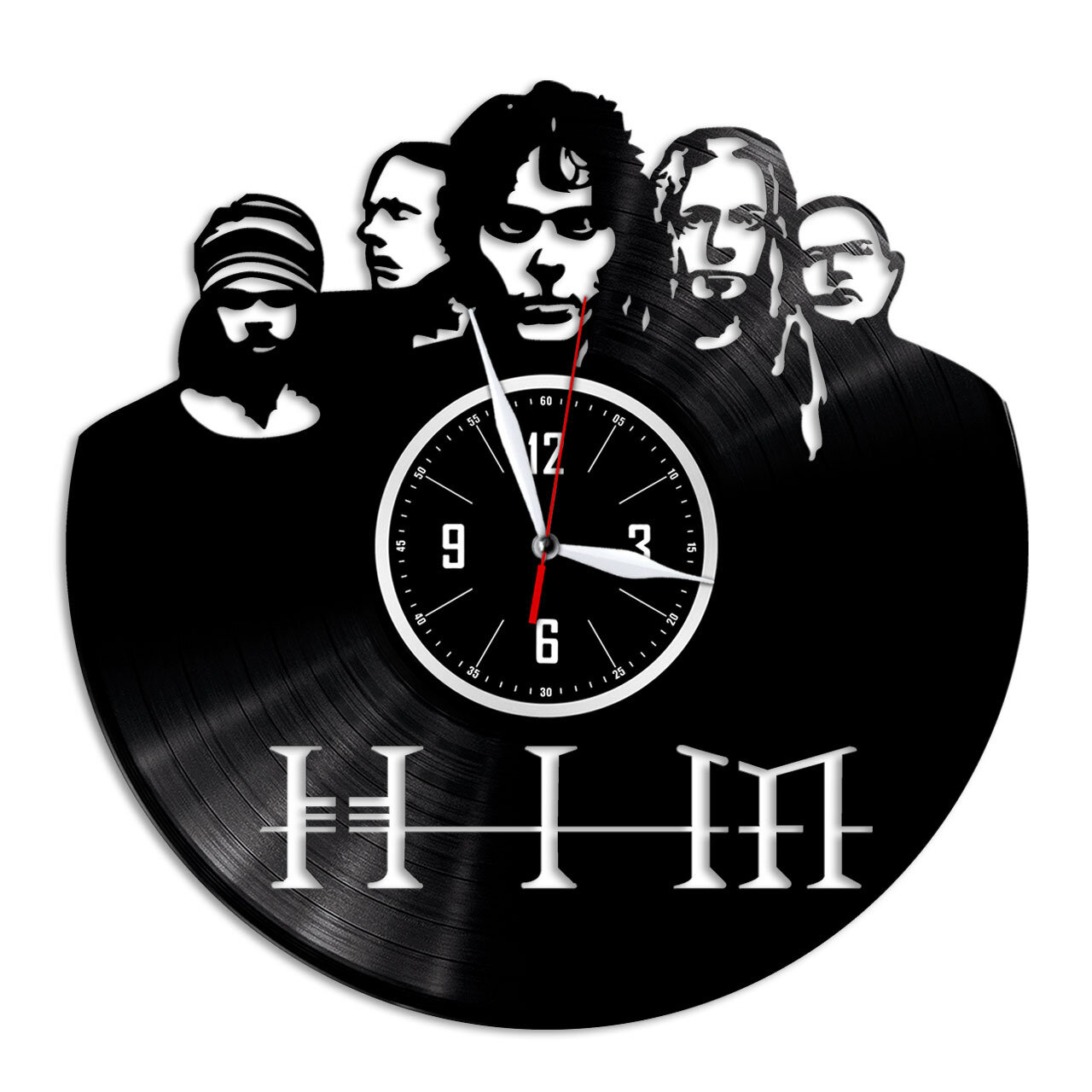HIM - настенные часы из виниловой пластинки, диаметр 30 см, VinylLab