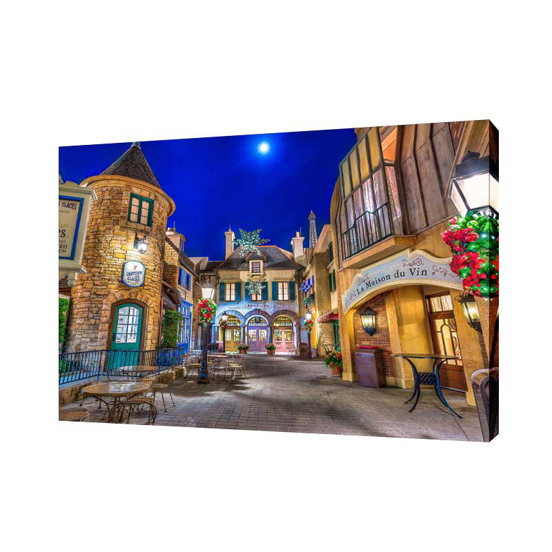 Картина на холсте Ночь в старом городе, 30х40 см