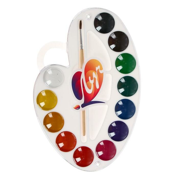 Акварель Луч 12 цветов, "Палитра" с кистью (29С 1761-08)