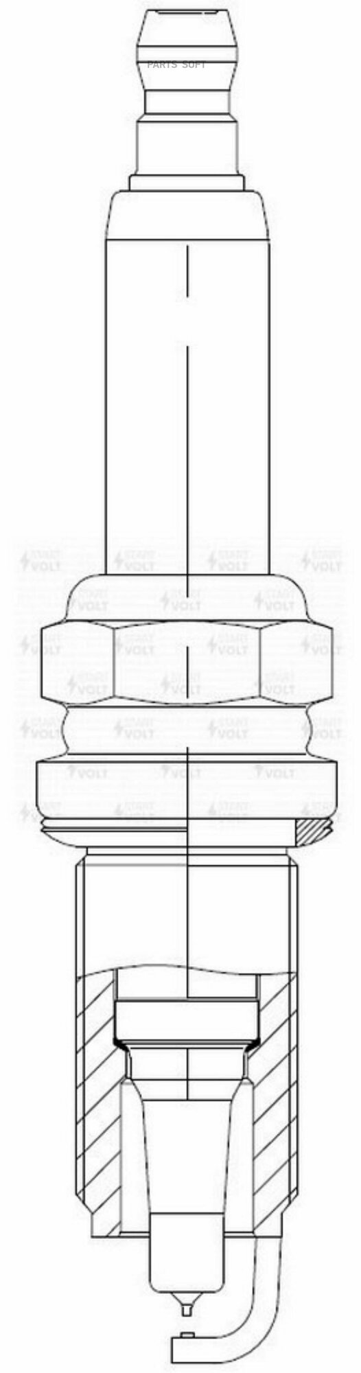 Свеча зажигания для а/м BMW 3 E90 (04-)/5 E60 (04-) 2.5i/X5 E70 (06-) 3.0i Ir+Pt (VSP 2608) STARTVOLT арт. vsp-2608