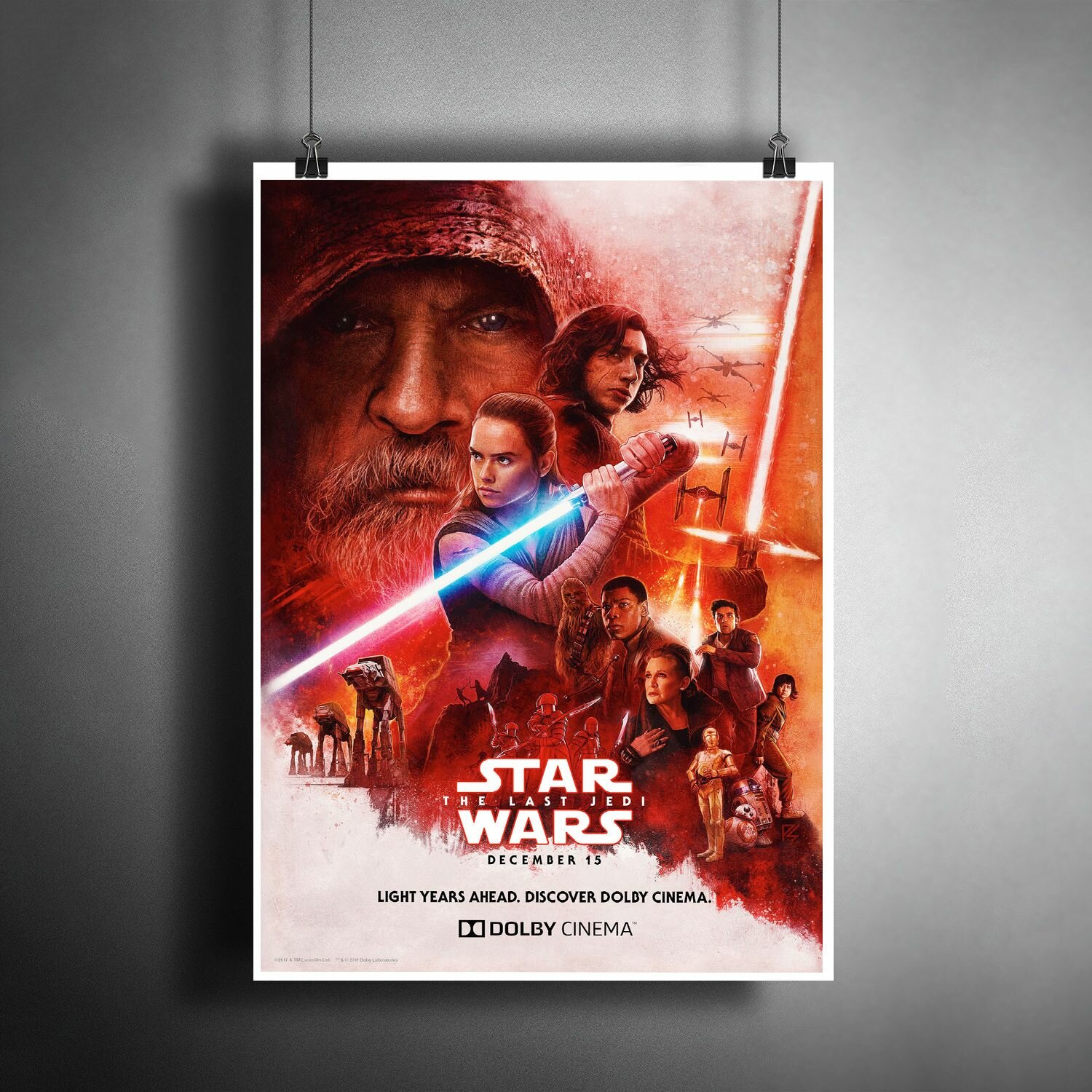Постер плакат "Звездные войны. Последние джедаи. Star Wars" / Декор для дома, офиса, комнаты, квартиры, детской A3 (297 x 420 мм)