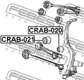 Сайленблок зад. тяги CHRYSLER 300C 04-, CRAB020 FEBEST CRAB-020