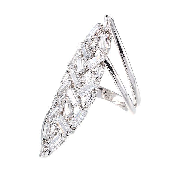 Кольцо, серебро, 925 проба, фианит