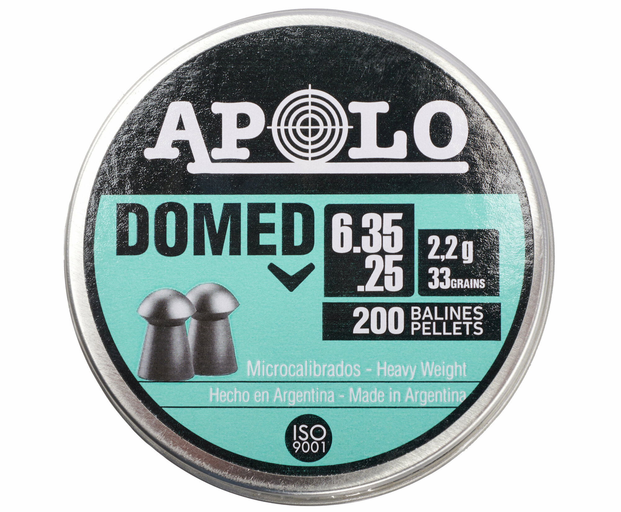 Пули пневматические Apolo Domed 6.35 мм (200 шт, 2.2 грамм)