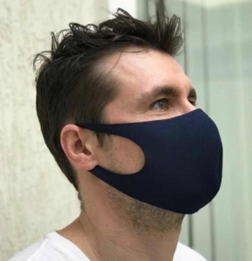 Маска многоразовая, неопрен, темно-синий