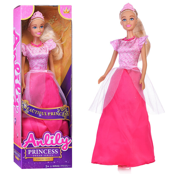 Кукла 98025 "Адель" в платье, пластик , детям от 3х лет, в коробке