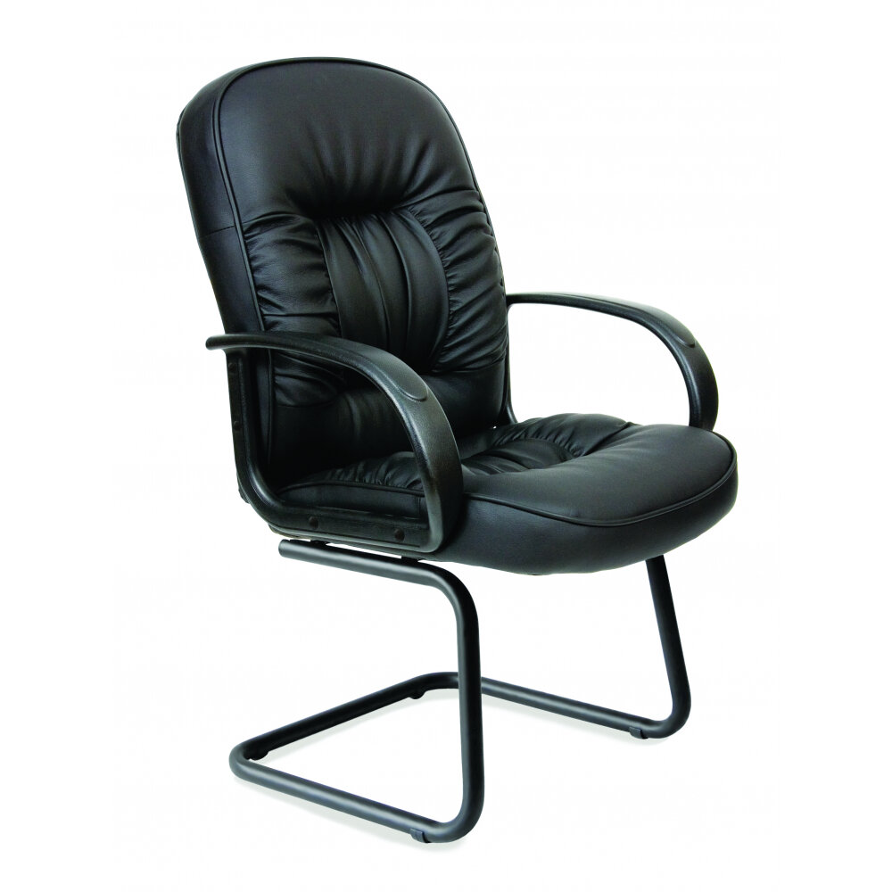 Конференц-кресло CHAIRMAN 416V ЭКО черный глянец 00-06006817, Благодаря эргономичной форме расслабляет мышцы спины