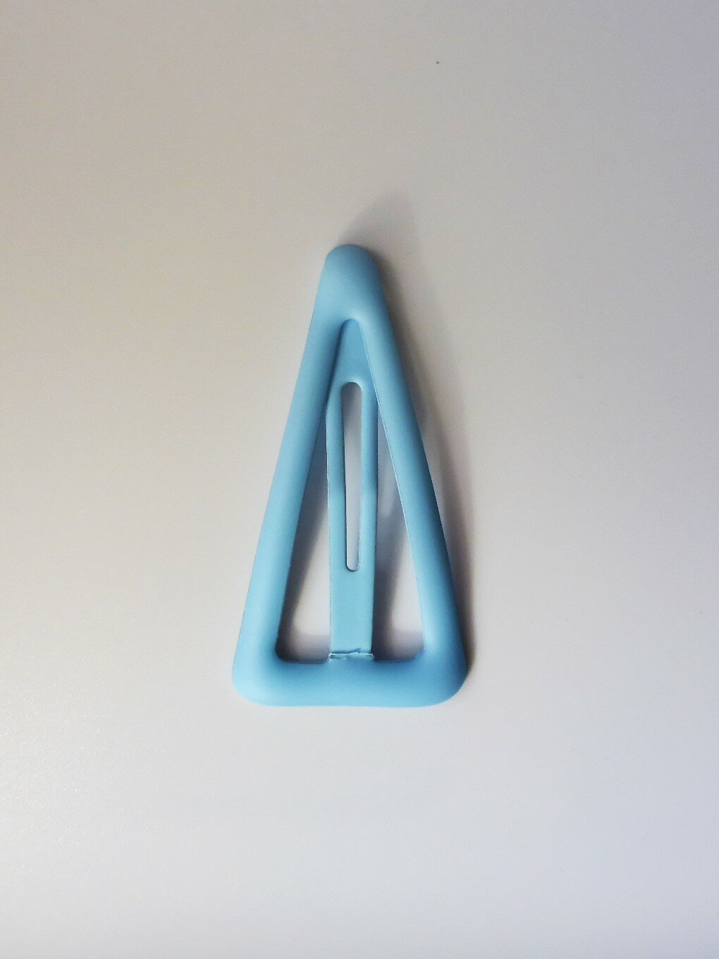 Заколка клик-клак зажим аксессуар для укладки волос треугольный голубой