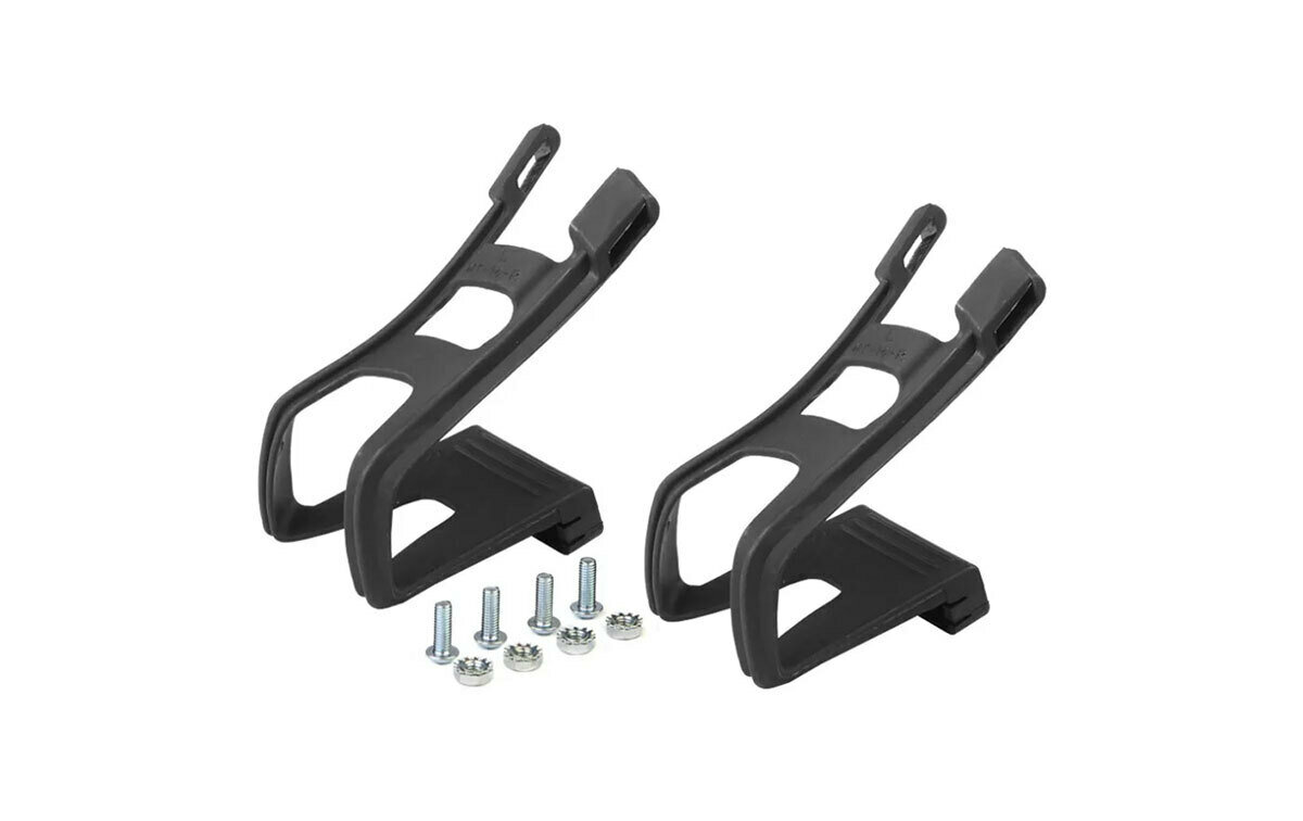 Туклипсы Wellgo (клипсы стопы) пластиковые, MT-14 чёрные, размер L (2 штуки)