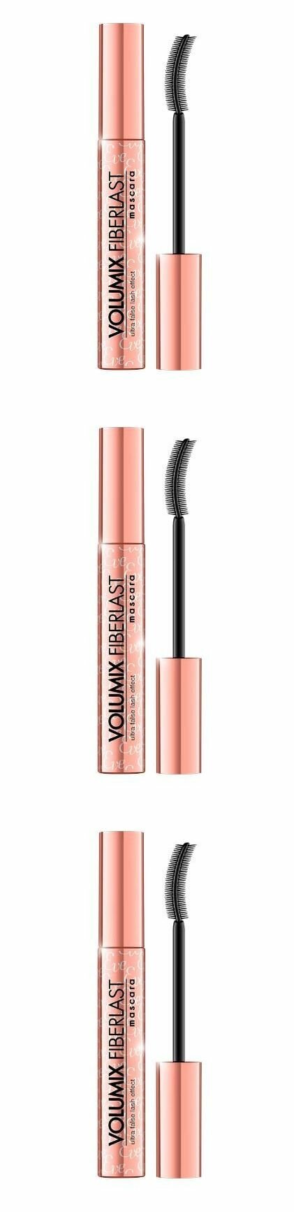 Eveline Cosmetics Тушь для ресниц Volumix Fiberlast, с эффектом накладных ресниц, черная, 10 мл, 3 шт.