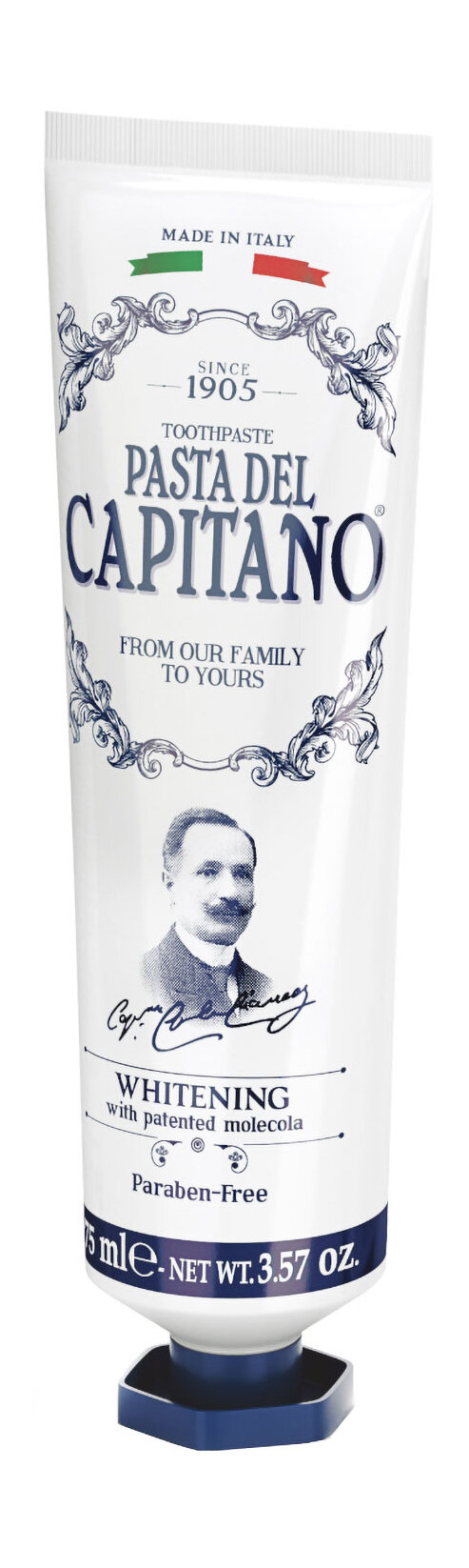 Pasta del Capitano Зубная паста 1905 Whitening with patented Molecula, 75 мл