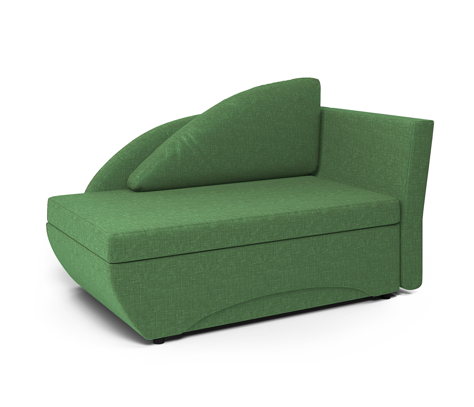 Диван кушетка Трио правый рогожка зеленый