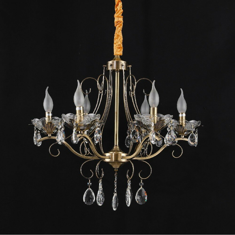 Люстра классическая с хрусталем 15002/6AB+WT ЭкономСвет