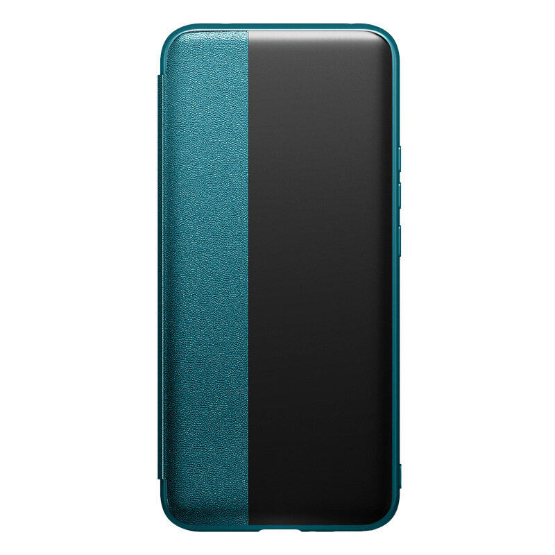 Чехол-кейс MyPads для Huawei Nova 10 Pro с боковым окном водоотталкивающий зеленый