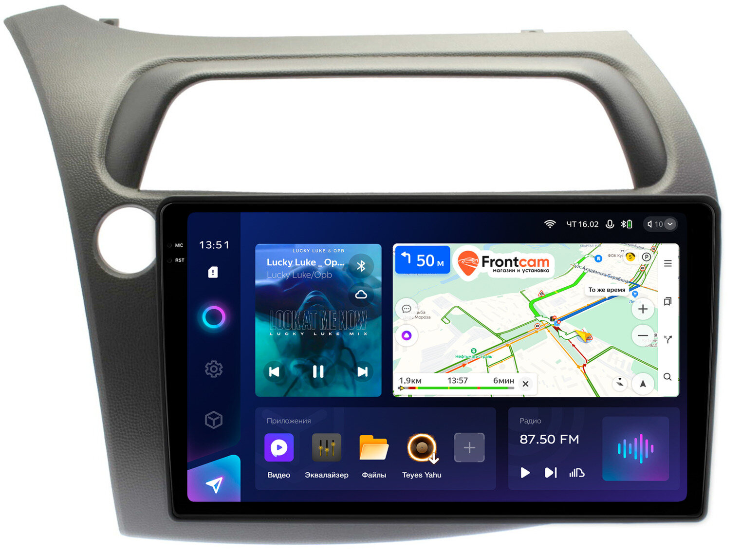 Штатная магнитола Teyes CC3 2K 6/128 9.5" RM-9-HO107N Honda Civic 8 5D 2005-2012 (левый руль, хэтчбэк) Android 10 (4G-SIM, DSP, QLed)