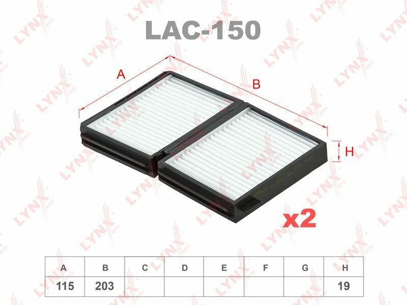 LYNXauto Фильтр салона (2шт) для Toyota MARK2 JZX90