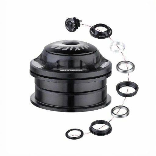 Рулевая колонка MIXIEER 1-1/8"-1/5", безрезьбовая, подшипники 41х45х45, с якорем, высота 30мм, черная