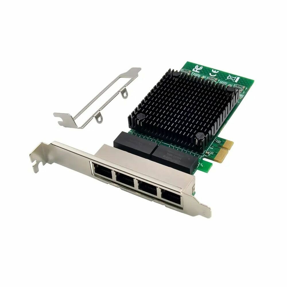 Сетевая карта PCIe x1 (Intel 82571GB), 4 x RJ45 Gigabit Ethernet (ORIENT XWT-INT82L4PE)