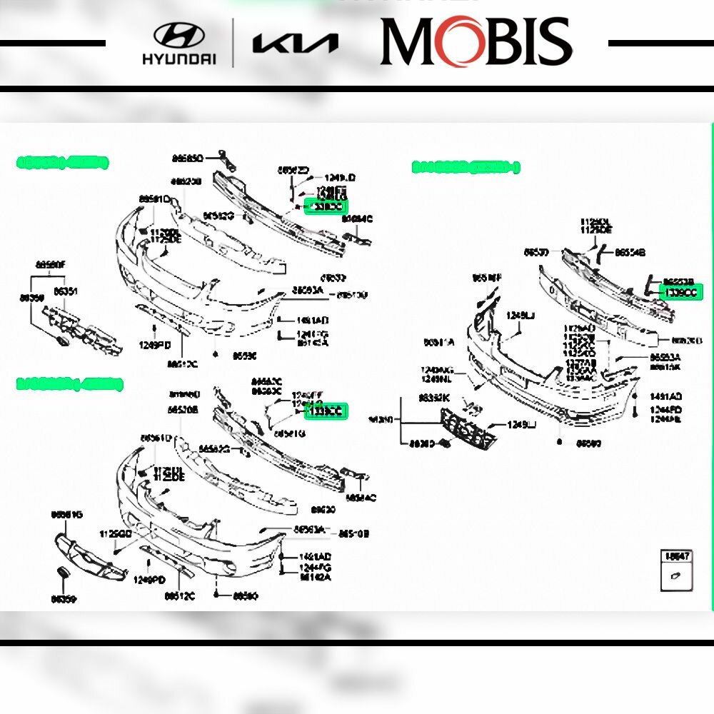 Гайка 10шт. Hyundai Elantra, Creta, Ix55, Kona, Matrix, Palisade, Tucson Veloster / арт. 1339506007K / бренд MOBIS