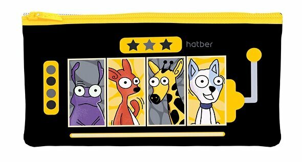 Пенал школьный "Мультики", 205*110мм, полиэстер / пенал-косметичка