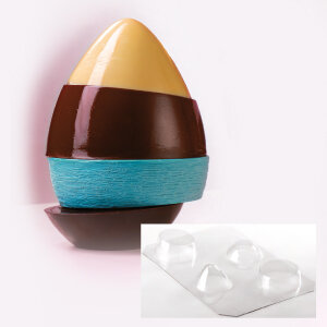 Набор форм для шоколадных фигурок яйцо сегмент Martellato / для приготовления фигур из шоколада и шоколадных конфет / Пластиковый кондитерский молд для сладких фигурок / Кулинарная формочка для шоколада / Товары для кондитера