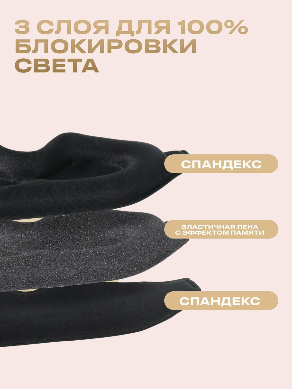 Маска для сна , розовый — фото 1