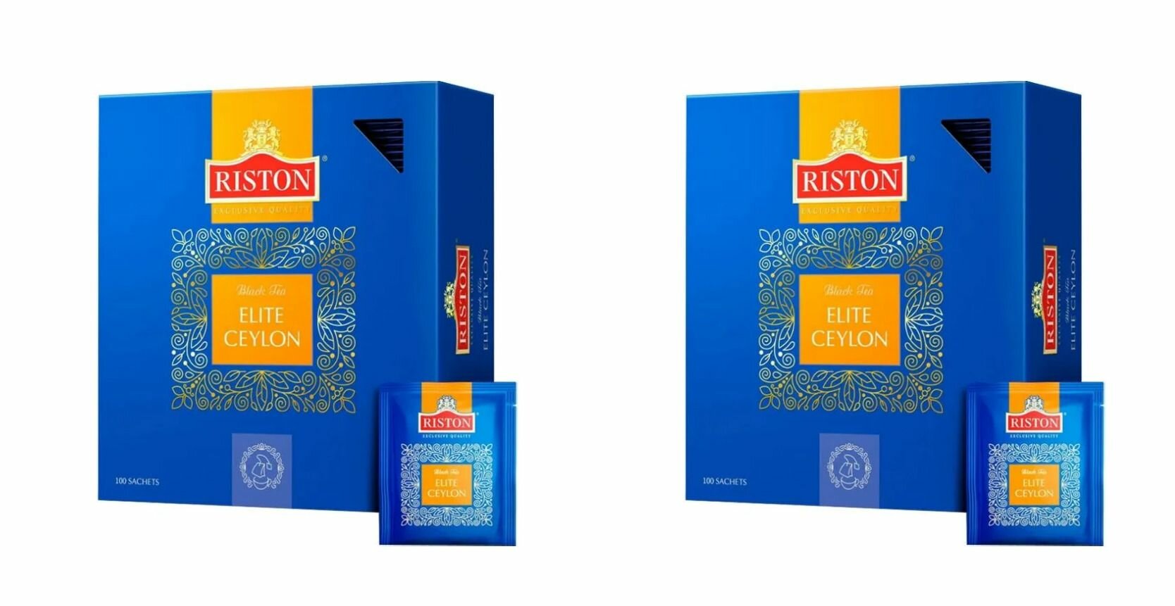 Riston Чай черный Elite Ceylon, 100 пакетиков, 2 уп