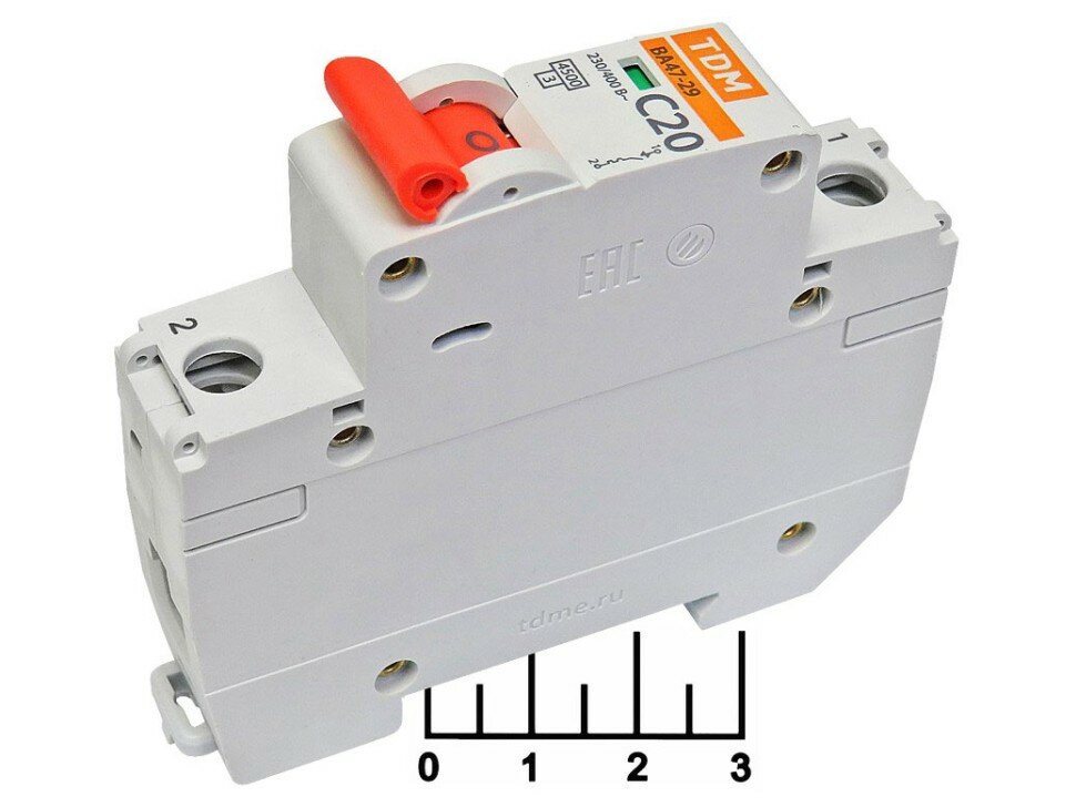 Автоматический выключатель C 20A 1-полюсный ВА47-29 TDM