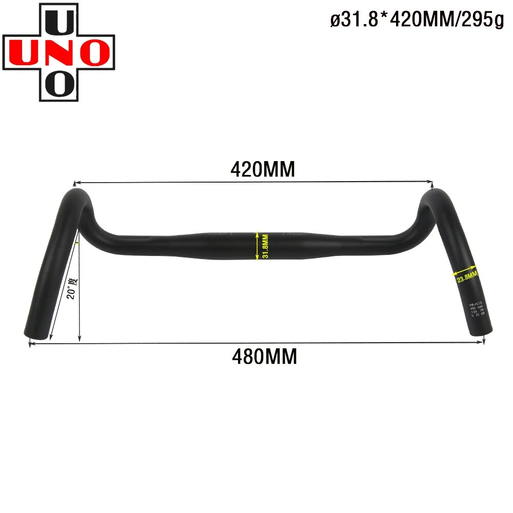 UNO HB-FL12 руль для дорожного велосипеда 31,8*400/420/440/460 мм 420mm