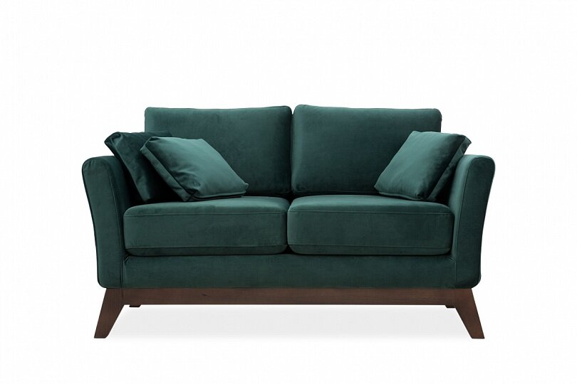 Прямой диван тахта Дублин 2 нераскладной Зеленый 2 Велюр, 140х81х78 см