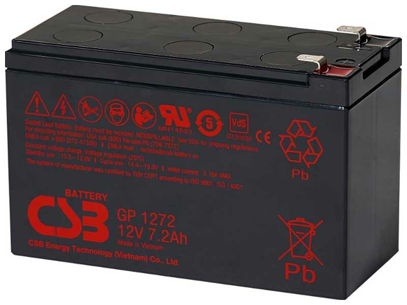 Аккумуляторная батарея для ИБП CSB GP1272 (12В 7,2Ач) клемма F1