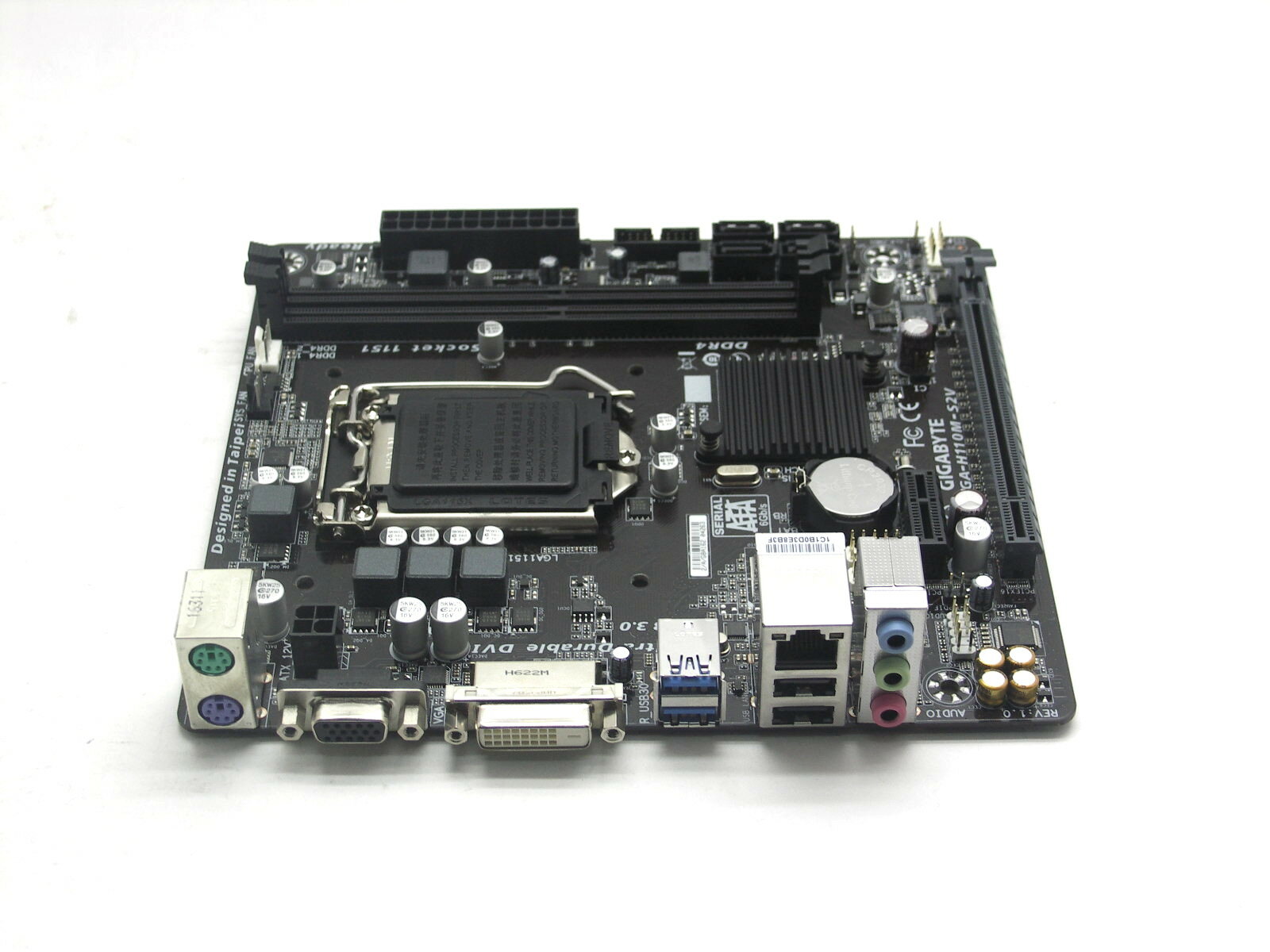 Материнская плата S-1151 Gigabyte GA-H110M-S2V, H110/2xDDR4/SATA/Lan/USB3.0/DVI-D/VGA/Sb/mATX