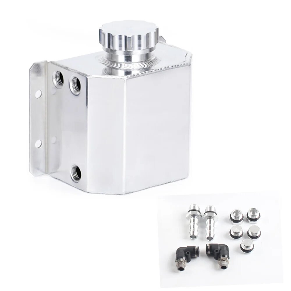 1Л Алюминиевый Масляный бак с сливной вилкой, масляный бак, топливный бак, универсальный стиль silver