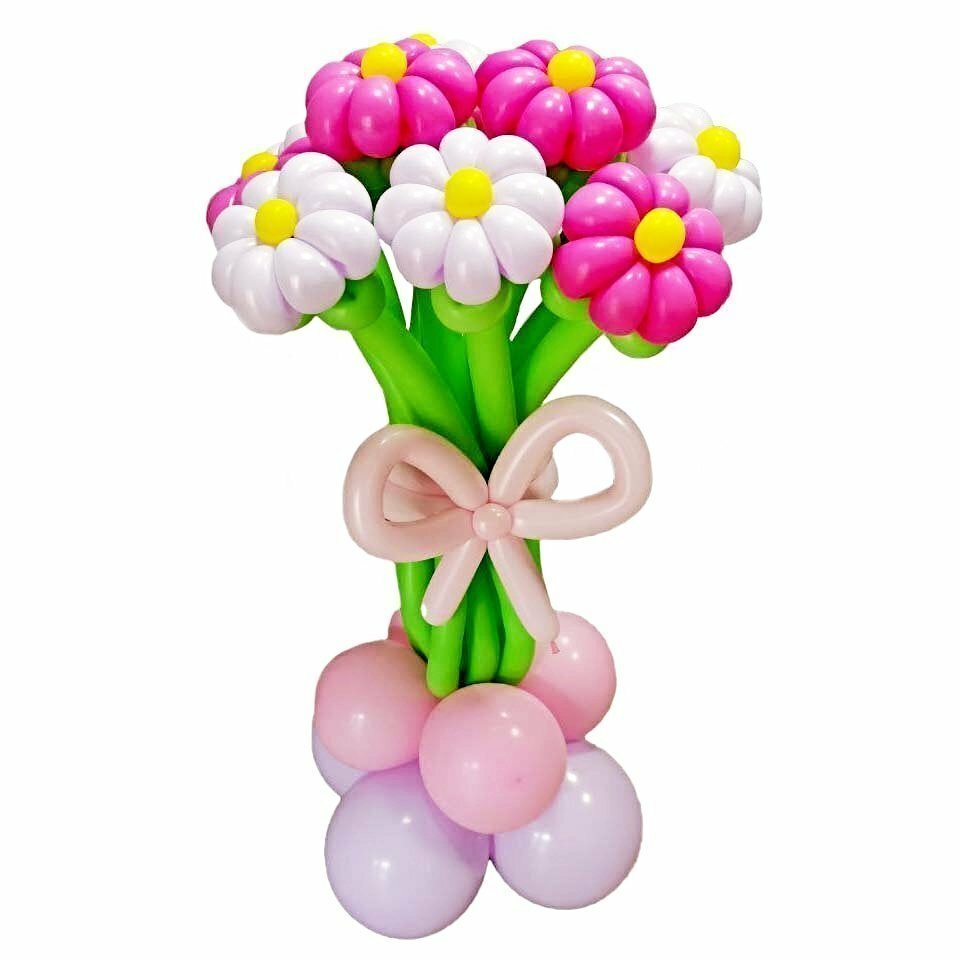 Фигура из воздушных шаров "Ромашки на подставке"