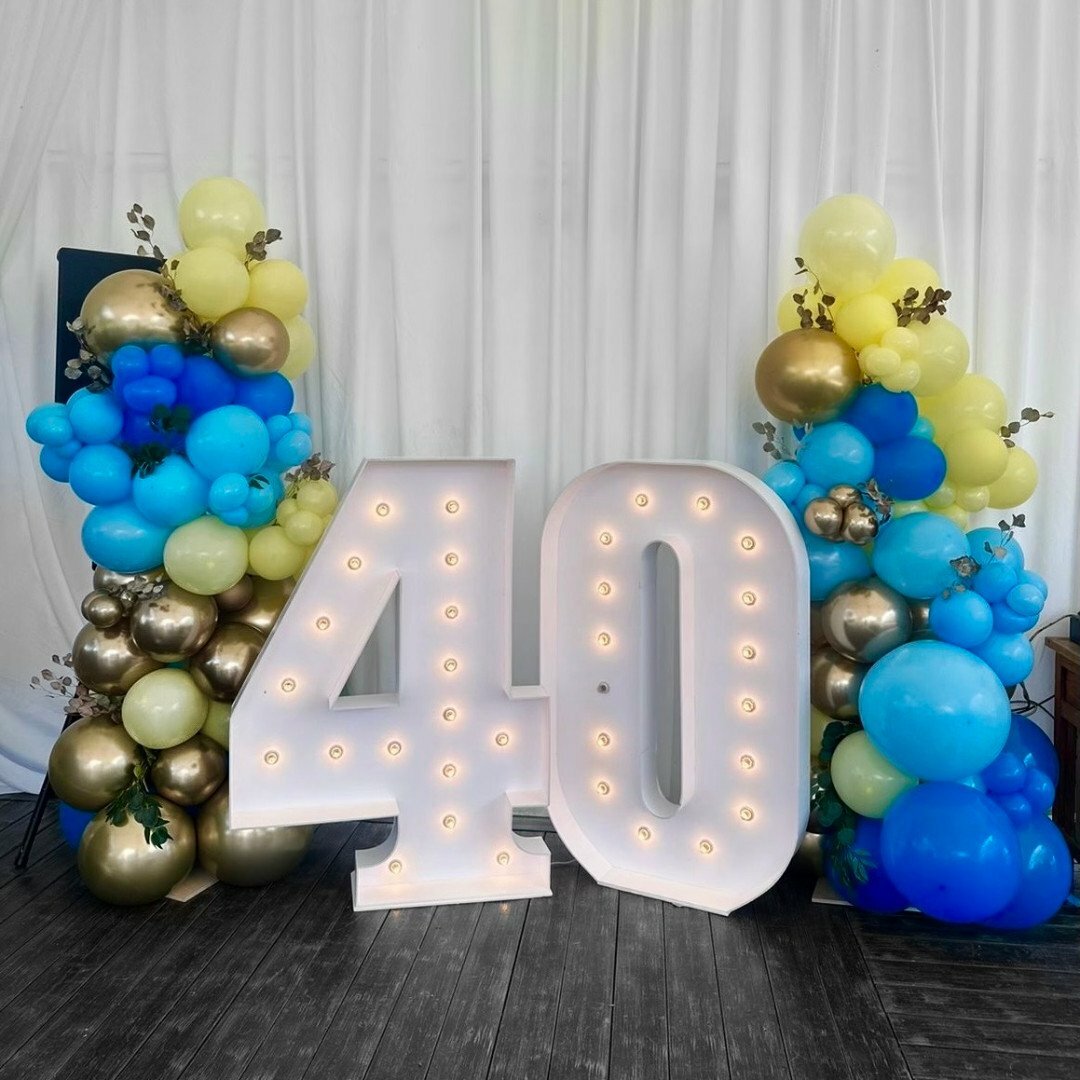 Фотозона из шаров с цифрами «Очарование»