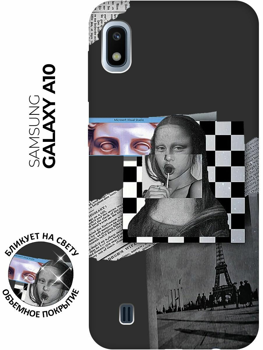 Матовый чехол Flight to Paris для Samsung Galaxy A10 / Самсунг А10 с 3D эффектом черный