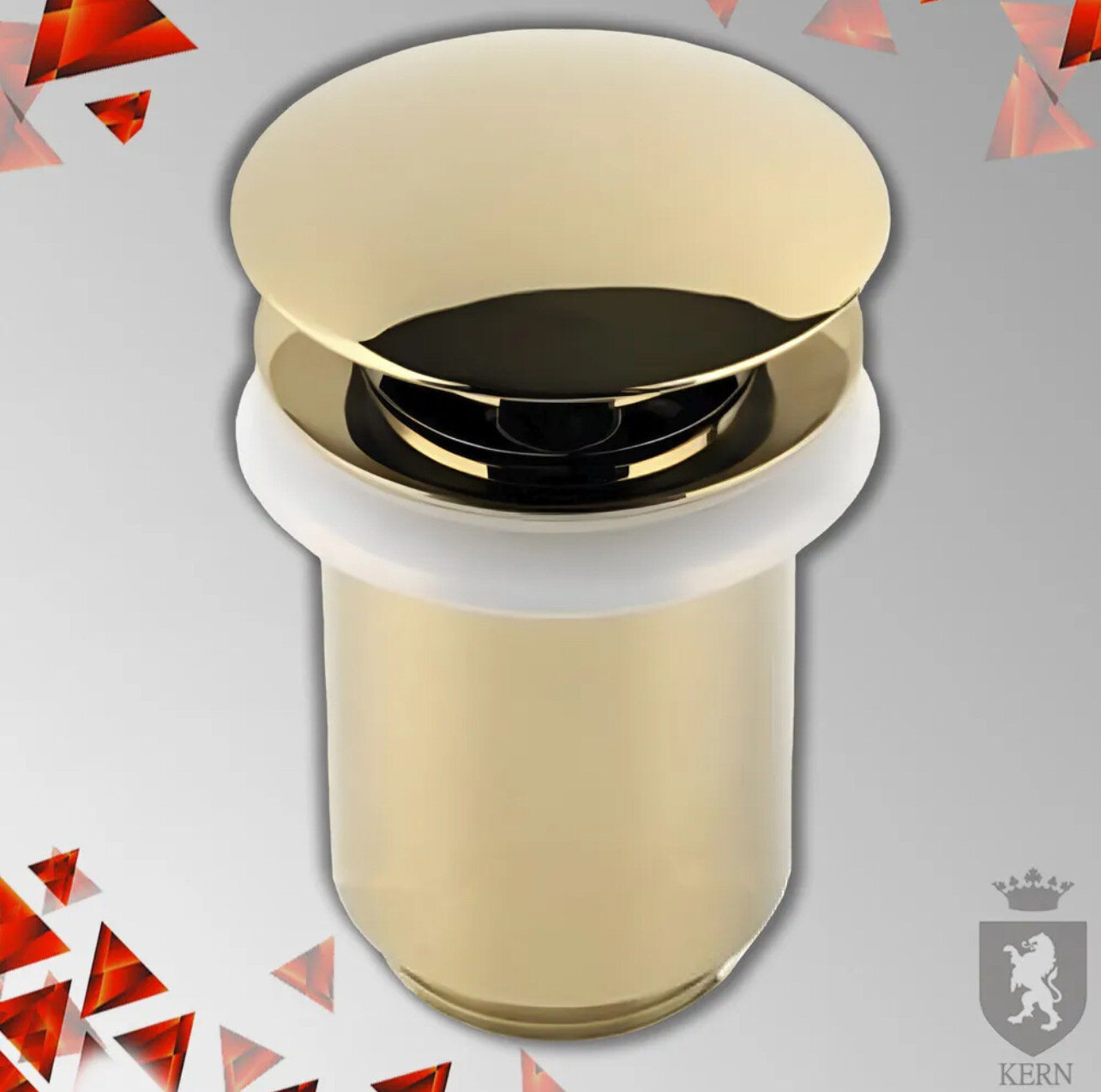 Донный клапан с переливом Kern A-2019-D , цвет - золотой , латунь