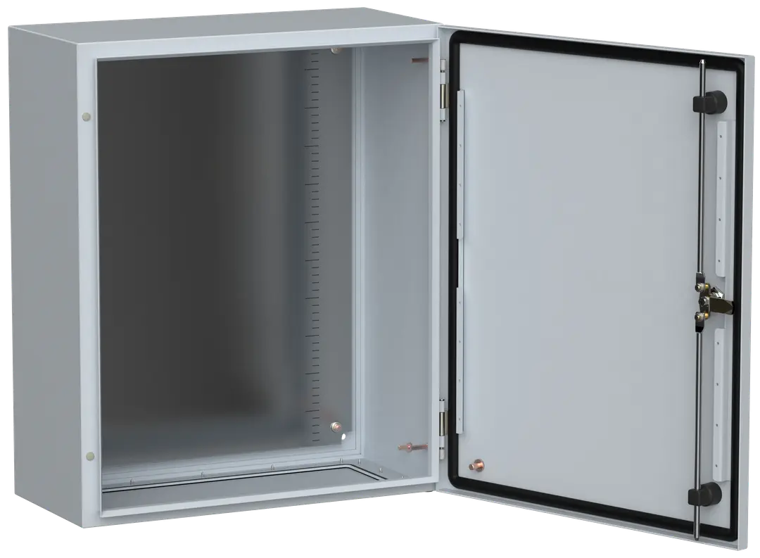 Щит распределительный IEK / ИЭК TITAN 5 ЩМП-60.50.25 с монтажной платой, стальной серый, IP66, размером 600х500х250мм, TI5-10-N-060-050-025-66 / электрика