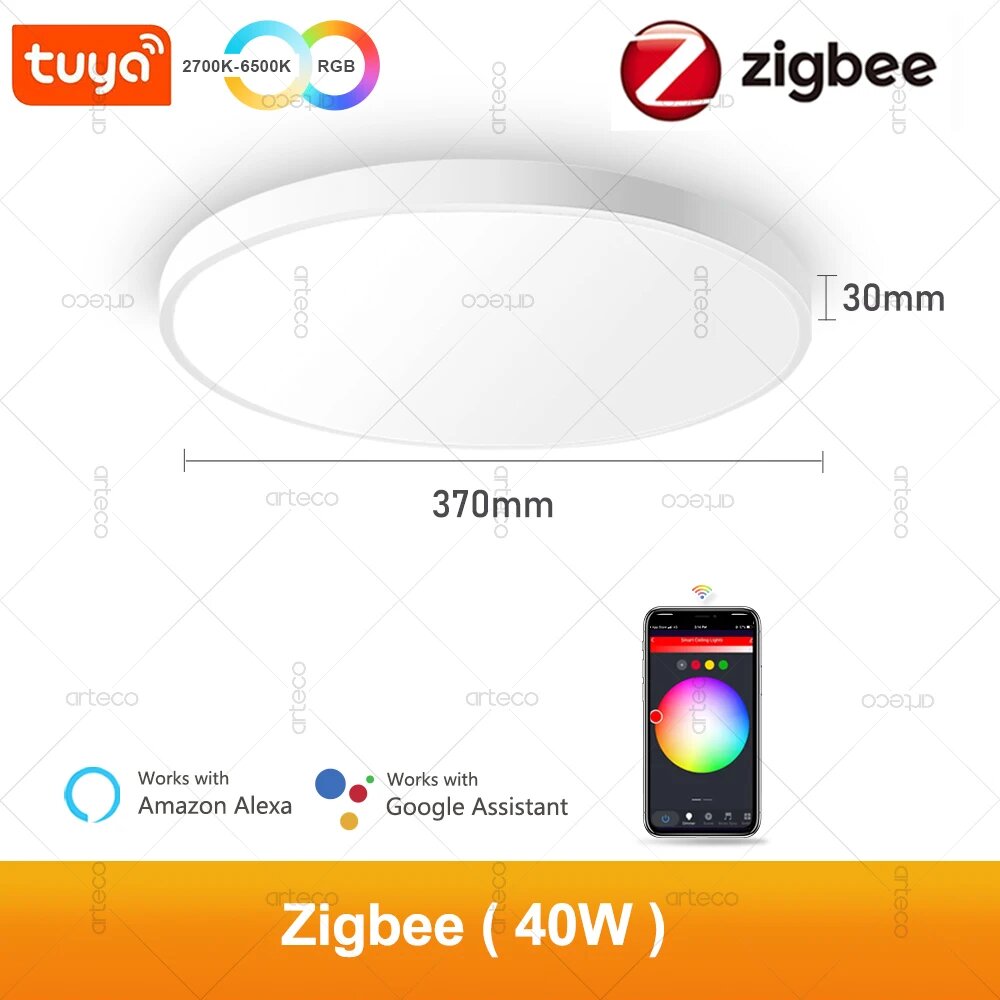 Arteco RGB Потолочный светильник 24W/40W Zigbee Zigbee 40W