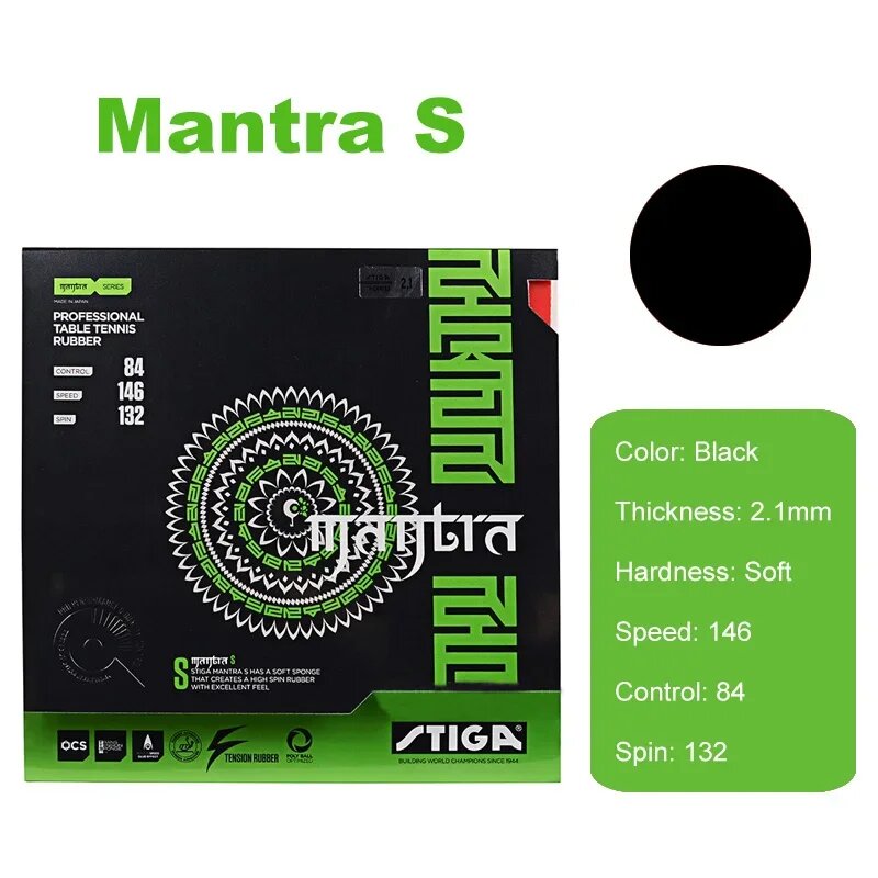 STIGA MANTRA M/H/S Series Накладка для настольного тенниса Полутаповые шипы-в наступательной резиной для пинг-понга для средней и задней площадки